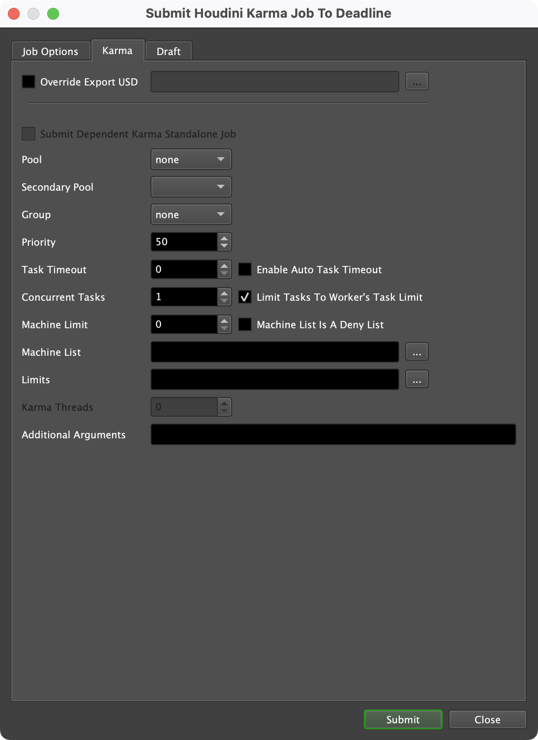 Houdini Karma — Deadline 10.4.2.2 documentation